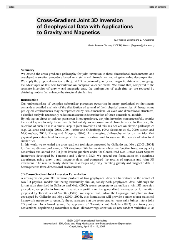 (PDF) Cross-Gradient Joint 3D Inversion of Geophysical Data with ...