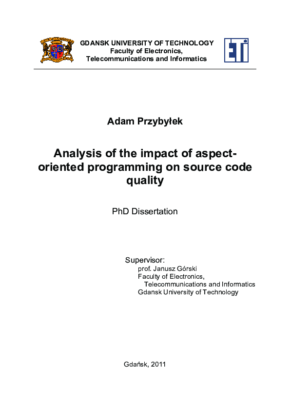 (PDF) Analysis of the impact of aspect-oriented programming on source ...