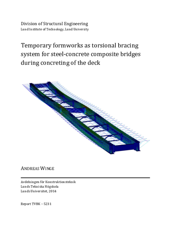 (PDF) Temporary formworks as torsional bracing system for steel ...