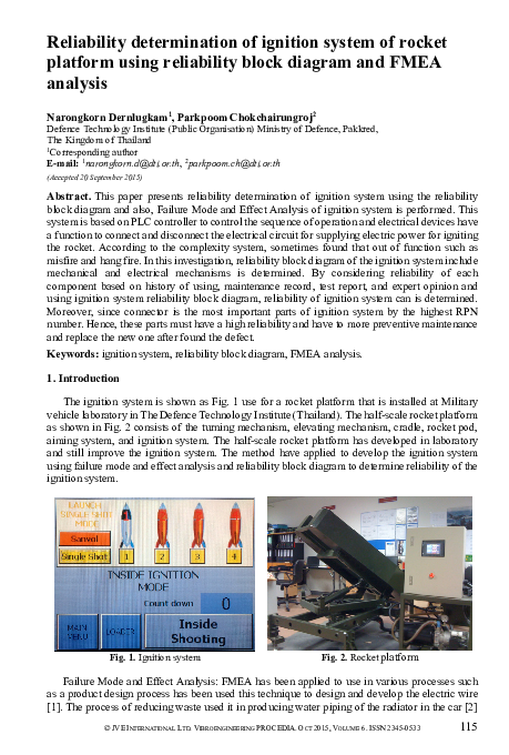 (PDF) Reliability determination of ignition system of rocket platform ...