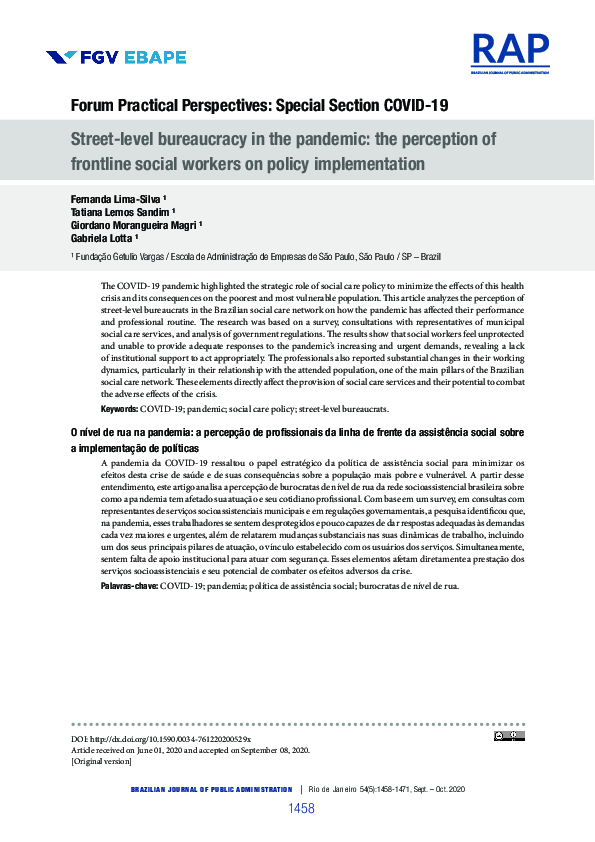 (PDF) Frontline Social Workers' Views on Pandemic Policy