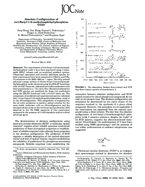 (PDF) Absolute Configuration of tert-Butyl-1-(2-methylnaphthyl ...