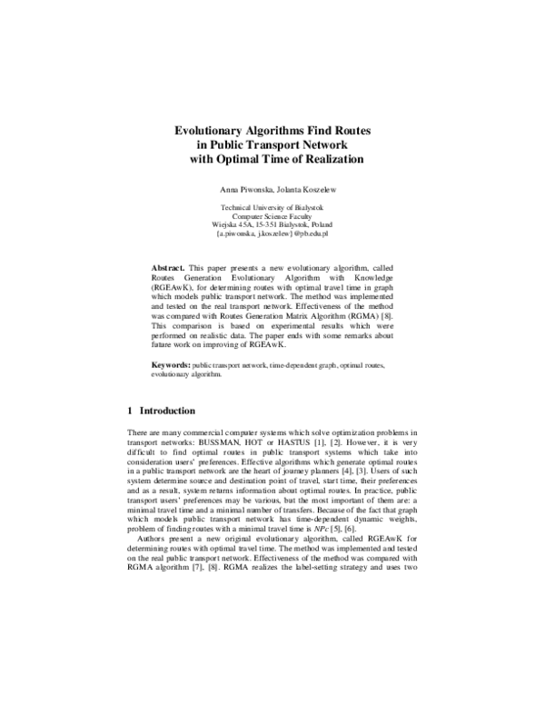 Pdf Optimizing Public Transport Routes With Rgeawk 7052