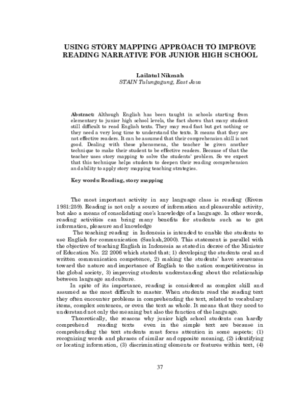 (PDF) Using Story Mapping Approach to Improve Reading Narrative for ...