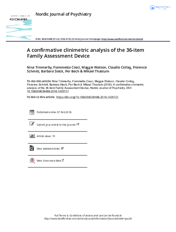 (PDF) A confirmative clinimetric analysis of the 36-item Family ...