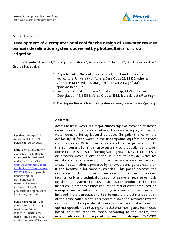 (PDF) Development of a computational tool for the design of seawater reverse osmosis ...