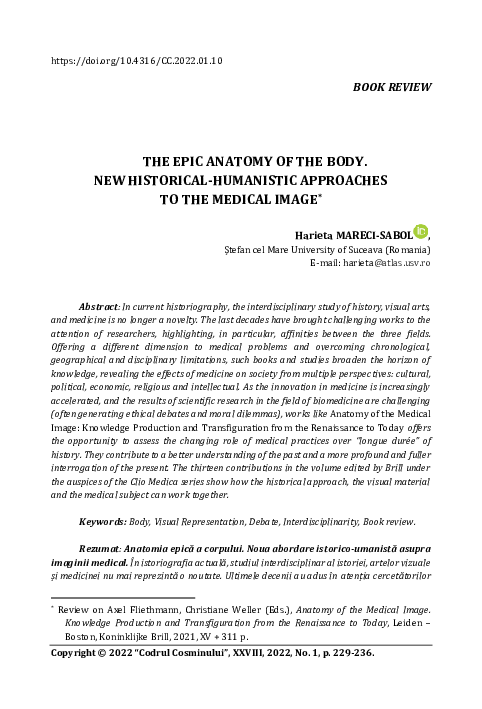 (PDF) The Epic Anatomy of the Body. New Historical-Humanistic ...