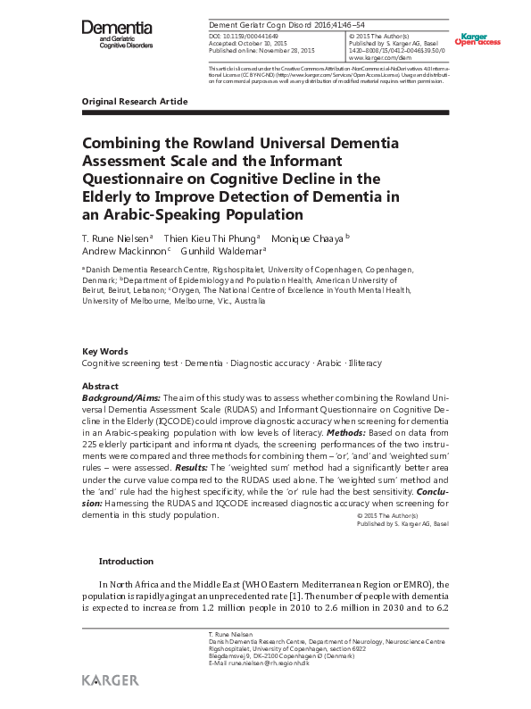 (PDF) Combining the Rowland Universal Dementia Assessment Scale and the ...