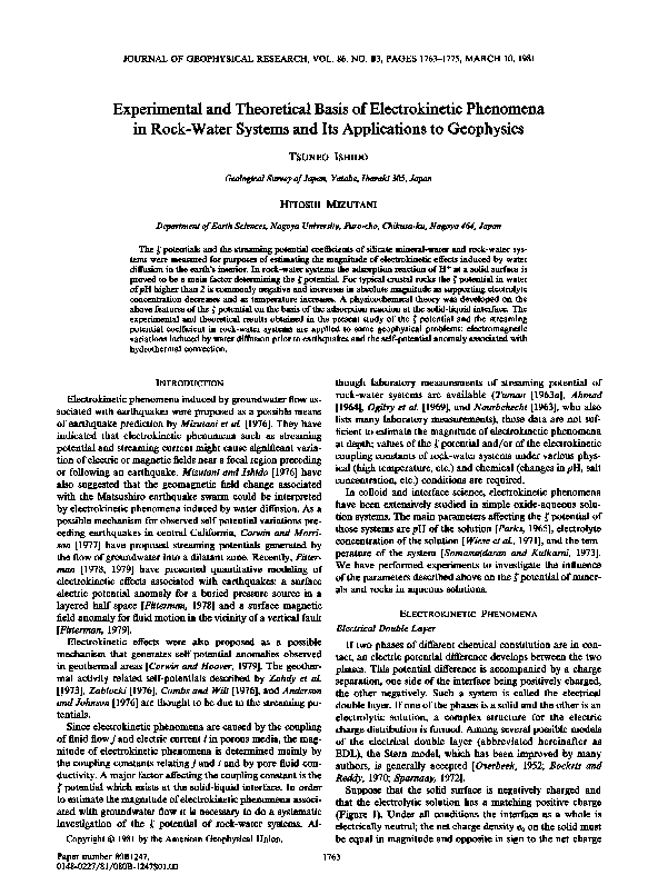 (PDF) Experimental and theoretical basis of electrokinetic phenomena in ...