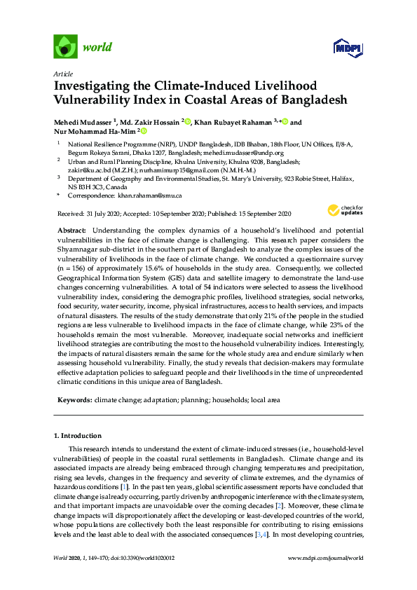 (PDF) Investigating the Climate-Induced Livelihood Vulnerability Index ...