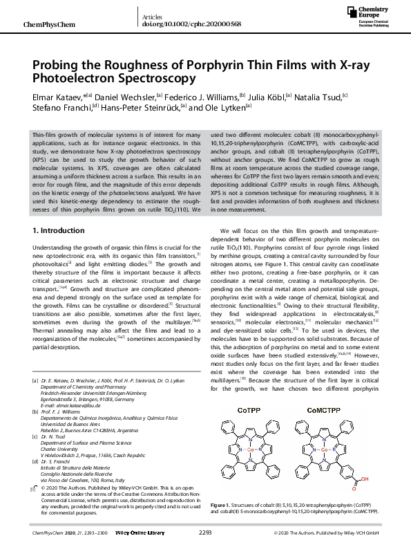 (PDF) Probing the Roughness of Porphyrin Thin Films with X‐ray ...