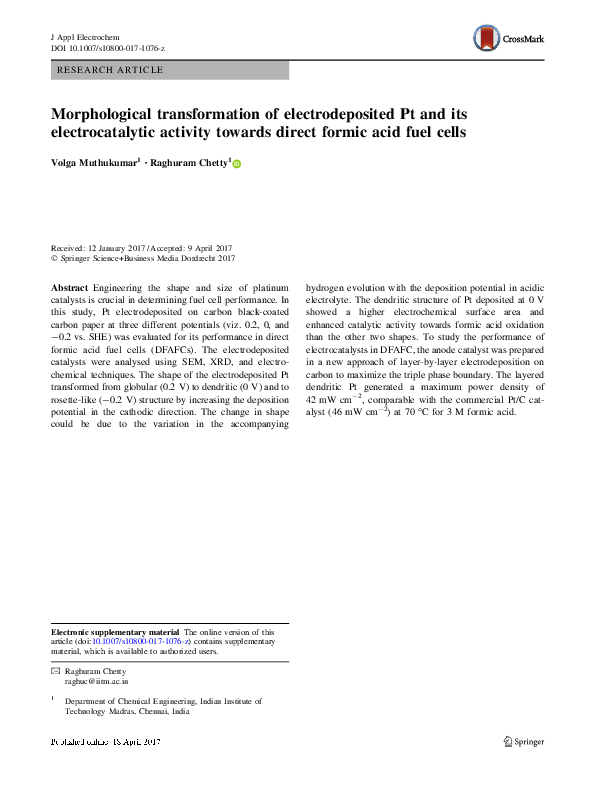 (PDF) Morphological transformation of electrodeposited Pt and its ...
