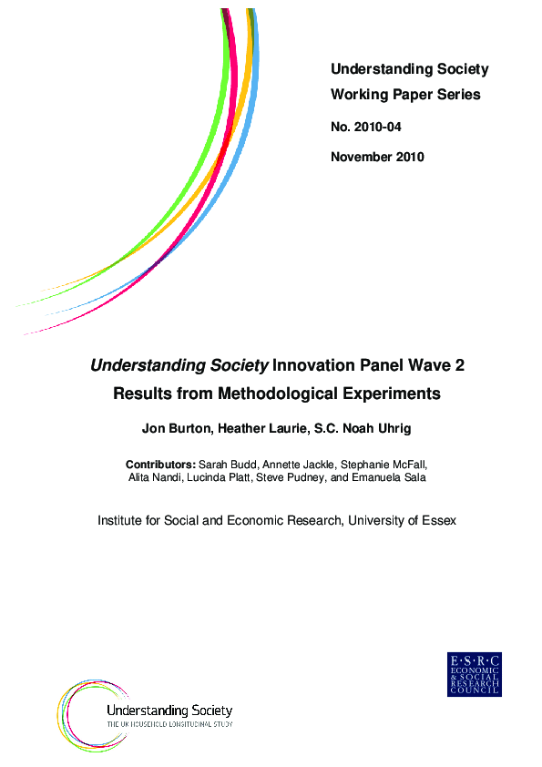 (PDF) Understanding Society Innovation Panel Wave 2: Results from ...