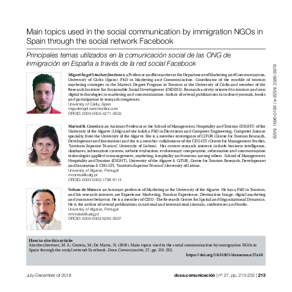 (PDF) Main topics used in the social communication by immigration NGOs ...