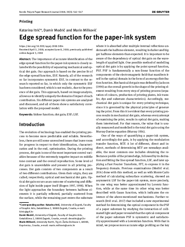 (PDF) Edge spread function for the paper-ink system