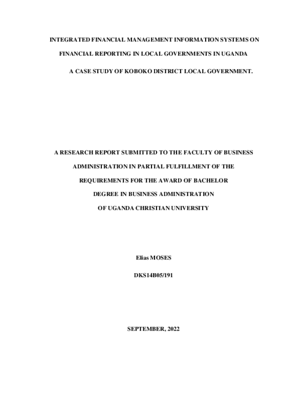 (PDF) THE IMPACTS OF INTEGRATED FINANCIAL MANAGMENT INFORMATION SYSTEM ...