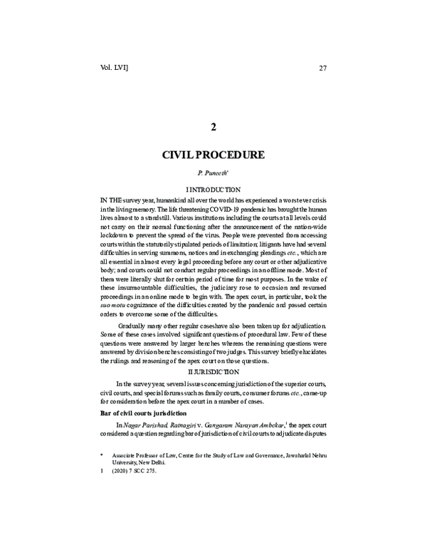 (PDF) Civil Procedure - 2020