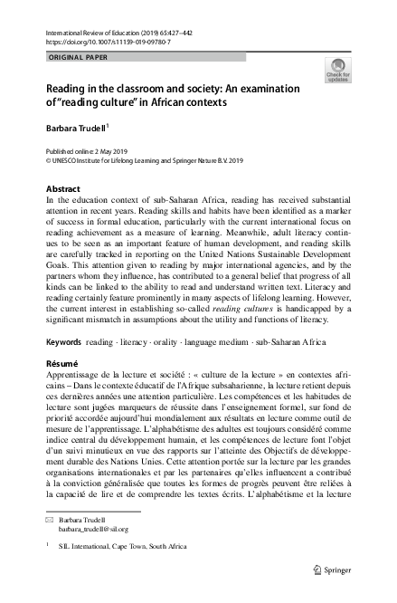 (PDF) Reading in the classroom and society: An examination of “reading ...