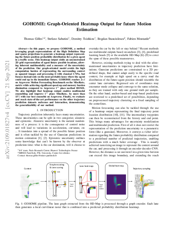 (PDF) GOHOME: Graph-Oriented Heatmap Output for future Motion Estimation