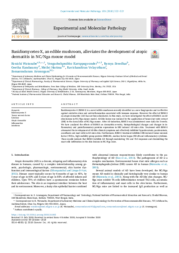 (PDF) Basidiomycetes-X, an edible mushroom, alleviates the development ...