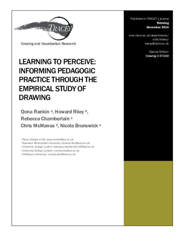 (PDF) Learning to Perceive: Informing Pedagogic Practice through the ...