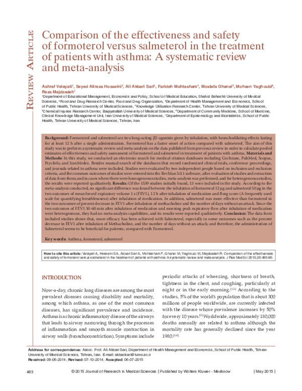 (PDF) Comparison of the effectiveness and safety of formoterol versus ...