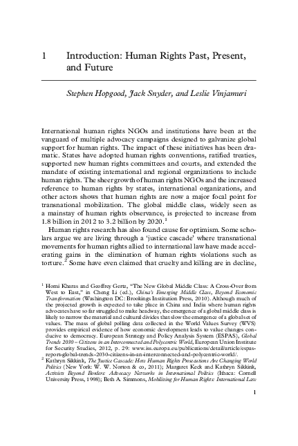 (PDF) Introduction: Human Rights Past, Present, and Future | Leslie ...