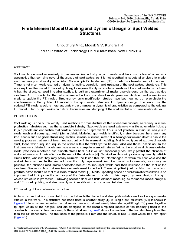 (PDF) Finite Element Model Updating and Dynamic Design of Spot Welded ...