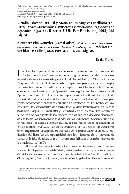 (PDF) Redes intelectuales, itinerarios e identidades regionales en ...