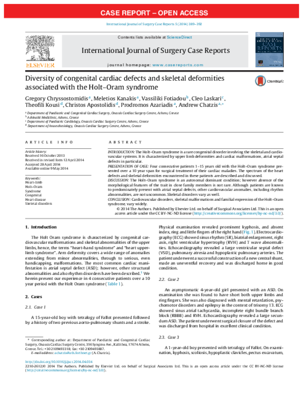 (PDF) Diversity of congenital cardiac defects and skeletal deformities ...