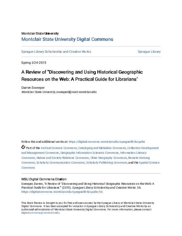(PDF) A Review of "Discovering and Using Historical Geographic Resources on the Web: A Practical ...