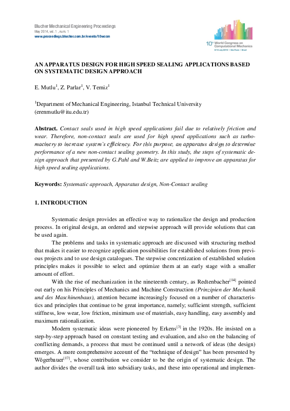 (PDF) An Apparatus Design for High Speed Sealing Applications Based on ...