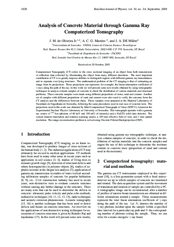 (PDF) Analysis of concrete material through gamma ray computerized ...
