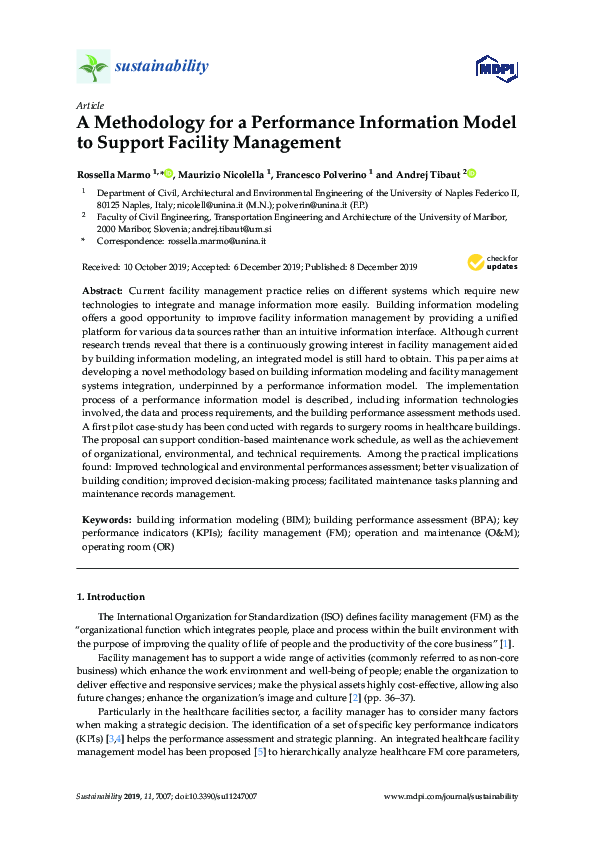 (PDF) A Methodology for a Performance Information Model to Support ...
