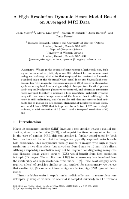 (PDF) A High Resolution Dynamic Heart Model Based on Averaged MRI Data