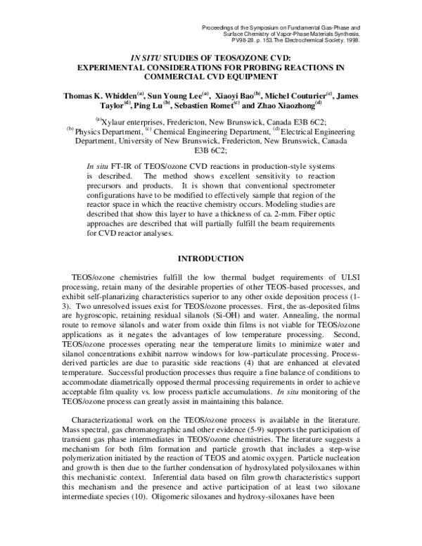(PDF) Surface Chemistry of Vapor-Phase Materials Synthesis, PV98-28, p ...