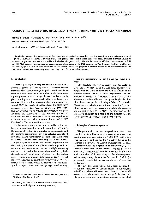 (PDF) Design and calibration of an absolute flux detector for 1–15 MeV ...