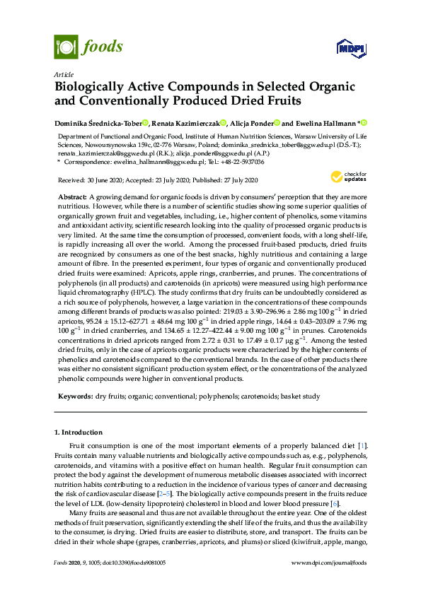 (PDF) Biologically Active Compounds in Selected Organic and ...
