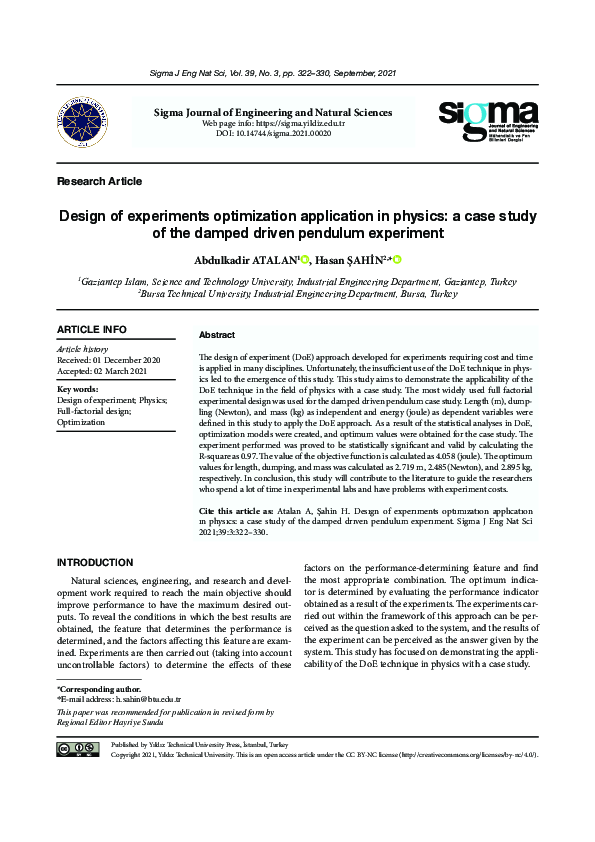 (PDF) Design of experiments optimization application in physics: a case ...