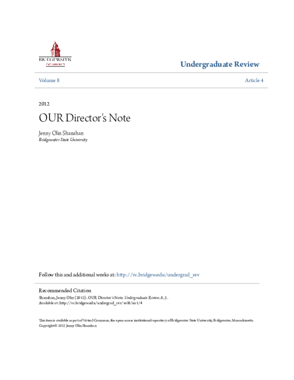 (PDF) OUR Director's Note