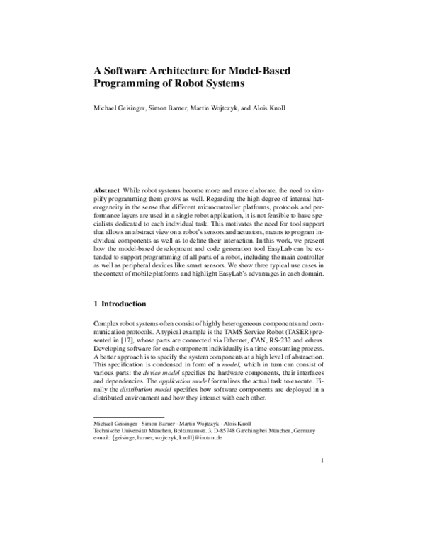 (PDF) Advances in Robotics Research