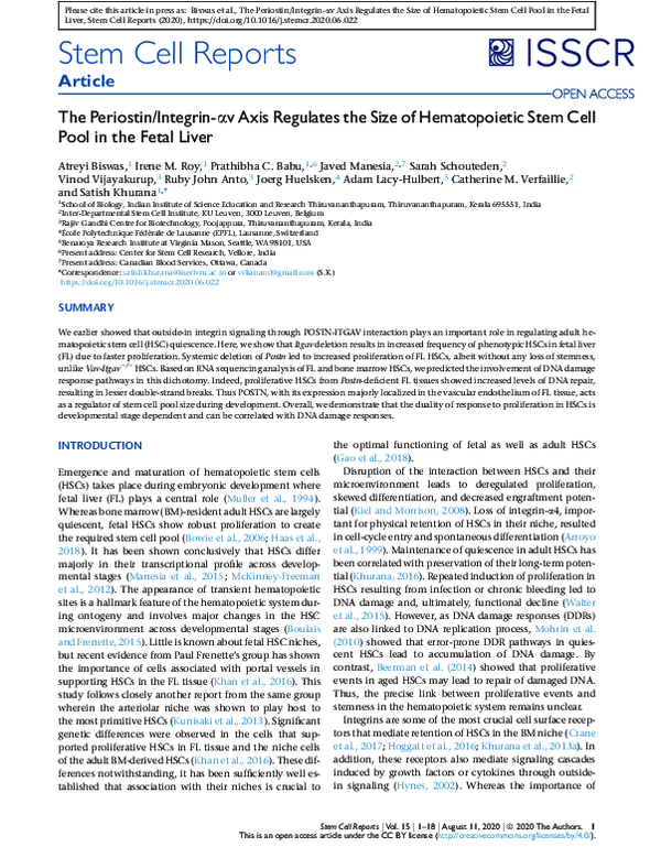 (PDF) The Periostin/Integrin-αv Axis Regulates the Size of ...