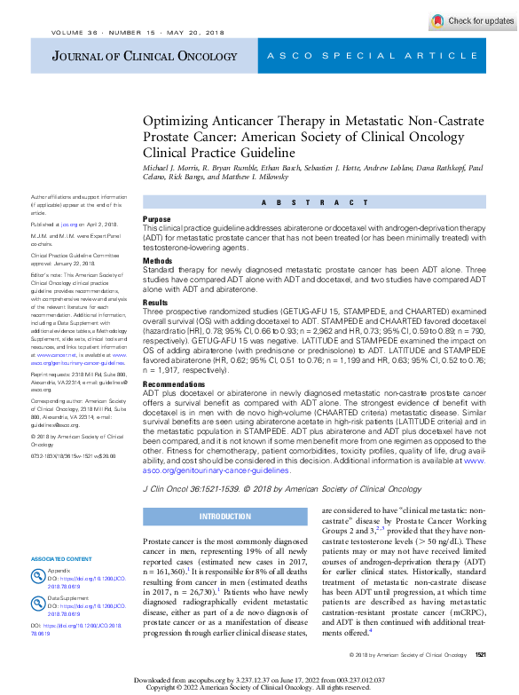 (PDF) Optimizing Anticancer Therapy in Metastatic Non-Castrate Prostate ...