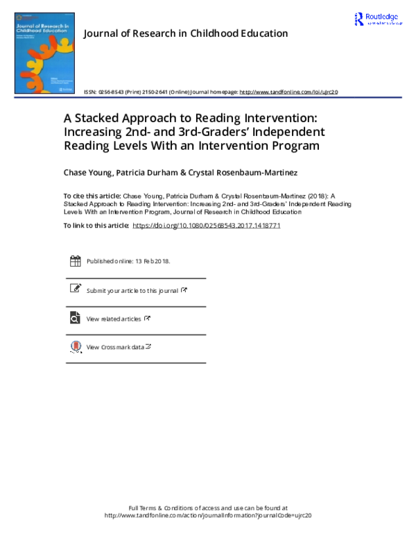 (PDF) A Stacked Approach to Reading Intervention: Increasing 2nd- and ...