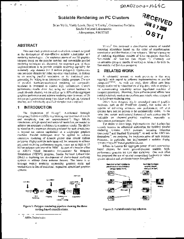 (PDF) Scalable rendering on PC clusters | Kenneth Moreland - Academia.edu