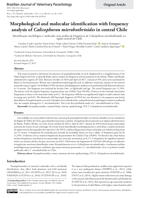 (PDF) Morphological and molecular identification with frequency ...