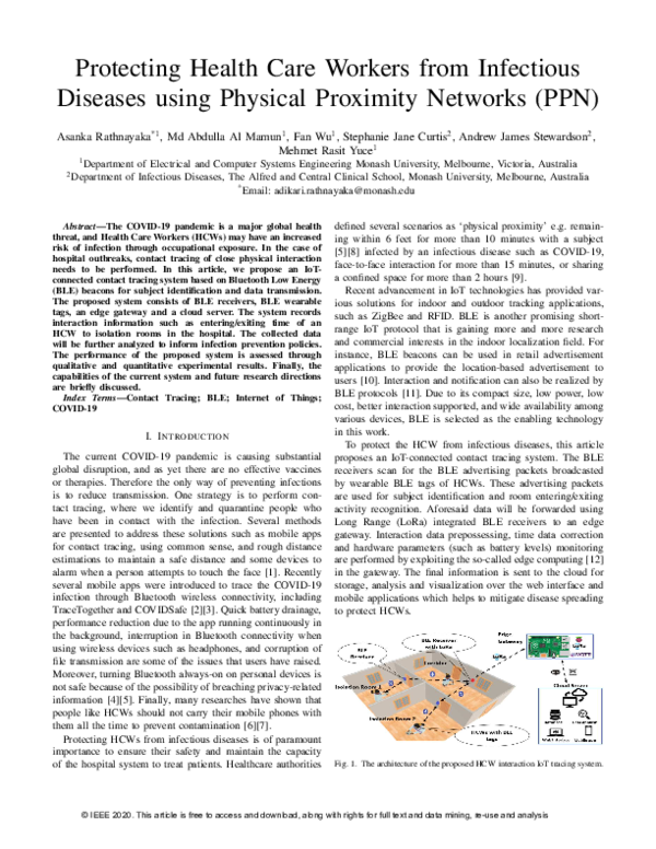 (PDF) Protecting Health Care Workers from Infectious Diseases using ...