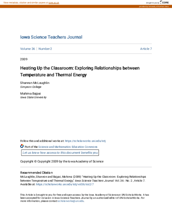 (PDF) Heating Up the Classroom: Exploring Relationships between ...