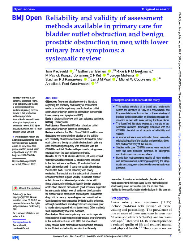 (PDF) Reliability and validity of assessment methods available in ...