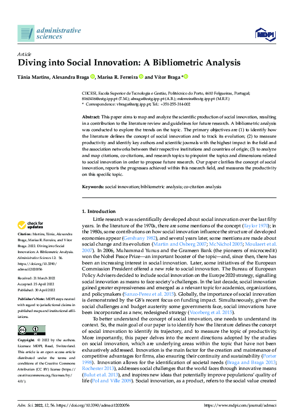 (PDF) Diving into Social Innovation: A Bibliometric Analysis | Alexandra Braga - Academia.edu